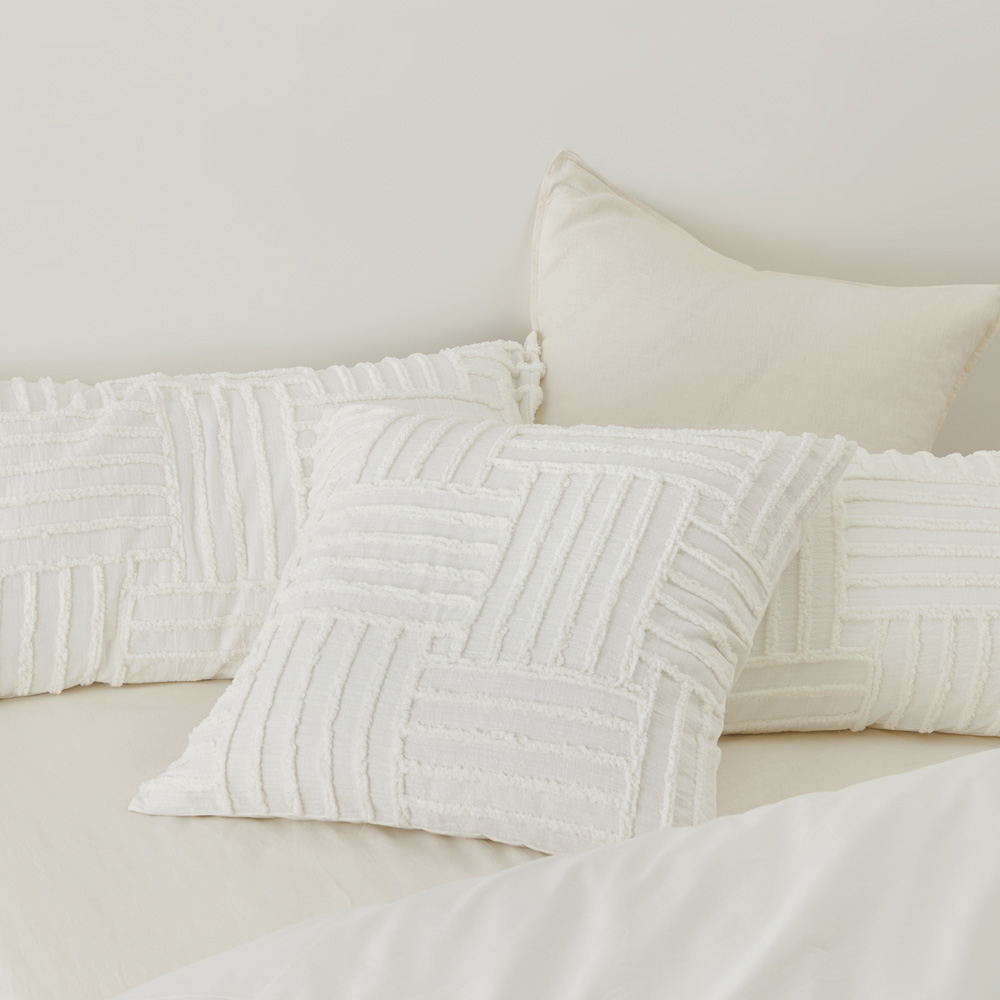 Drew White Tufted Quilt Cover Separates | Adairs