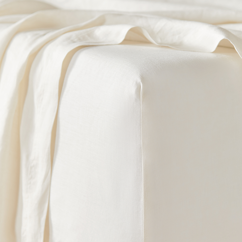 Vintage Washed Linen Pearl Sheet Separates | Adairs