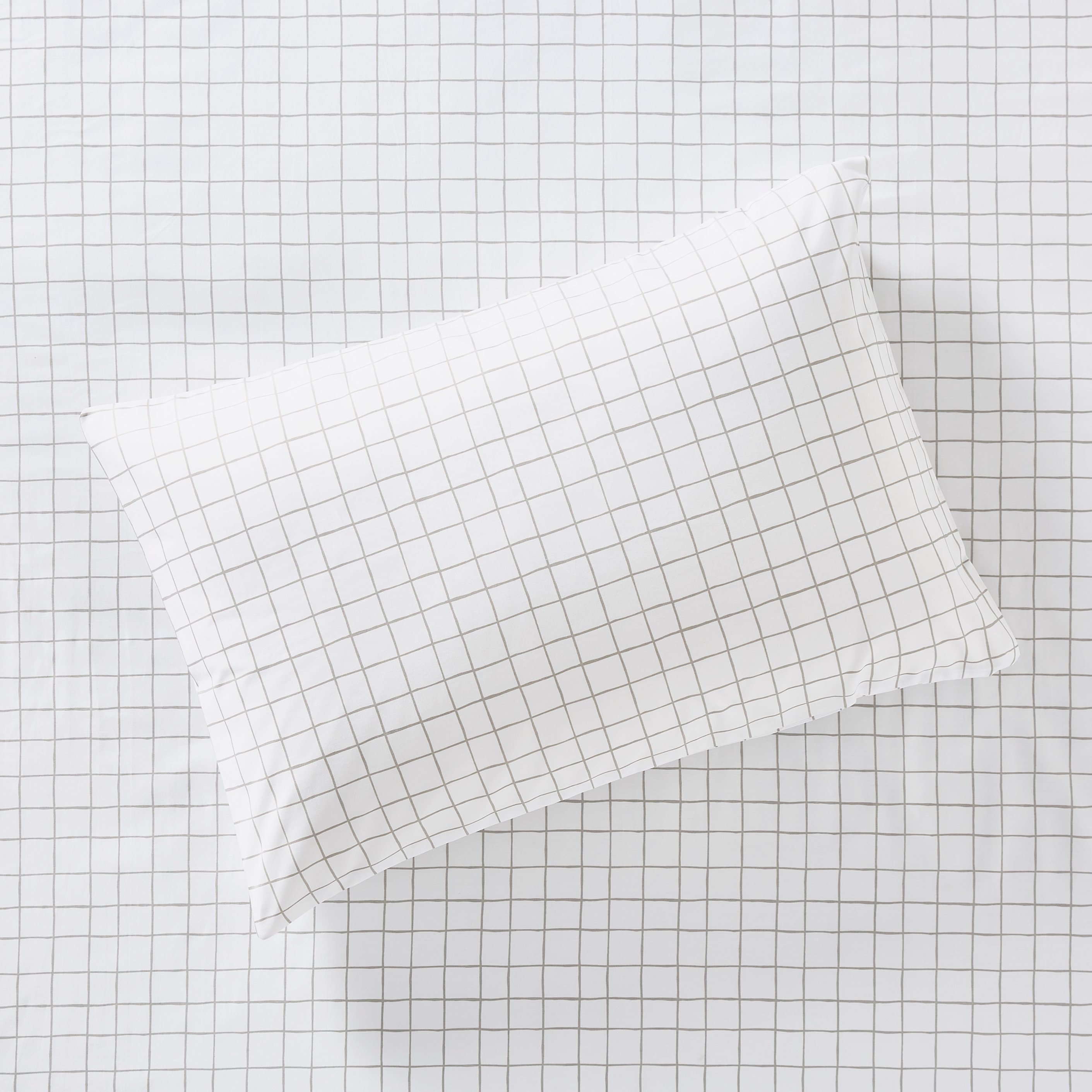 1500TC Brooklyn Printed Silver Grid Sheet Set | Adairs