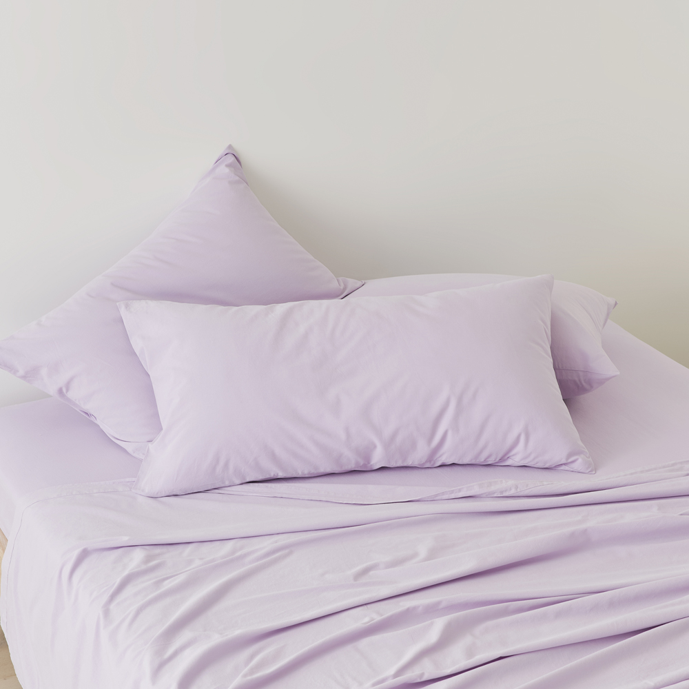 Stonewashed Cotton Lilac Sheet Separates | Adairs