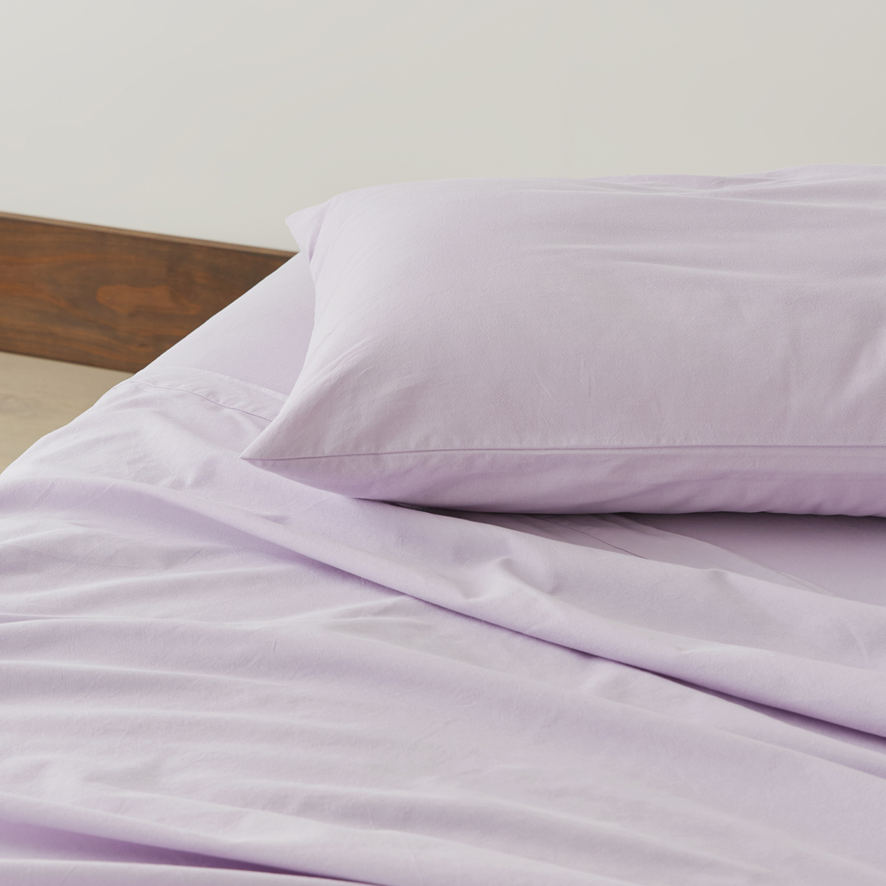 Stonewashed Cotton Lilac Sheet Separates | Adairs