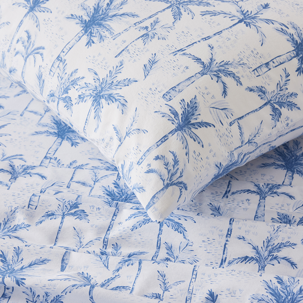 Ocean Palms Blue Printed Sheet Set | Adairs