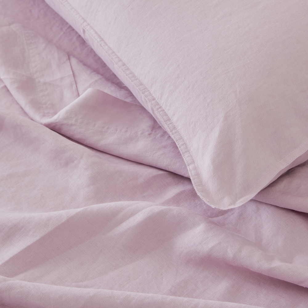 Vintage Washed Linen Mauve Sheet Separates | Adairs