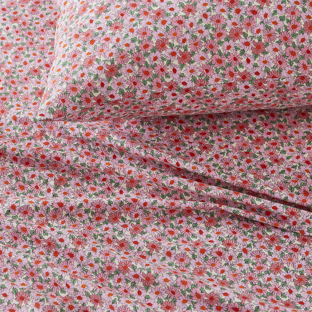 Pippa Pink Floral Printed Sheet Set | Adairs