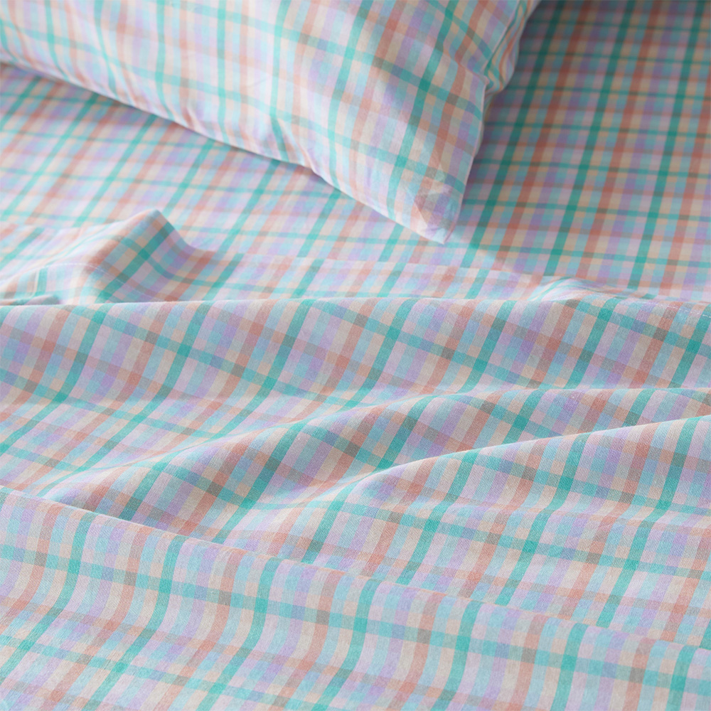 Bright Check Green Printed Sheet Set | Adairs