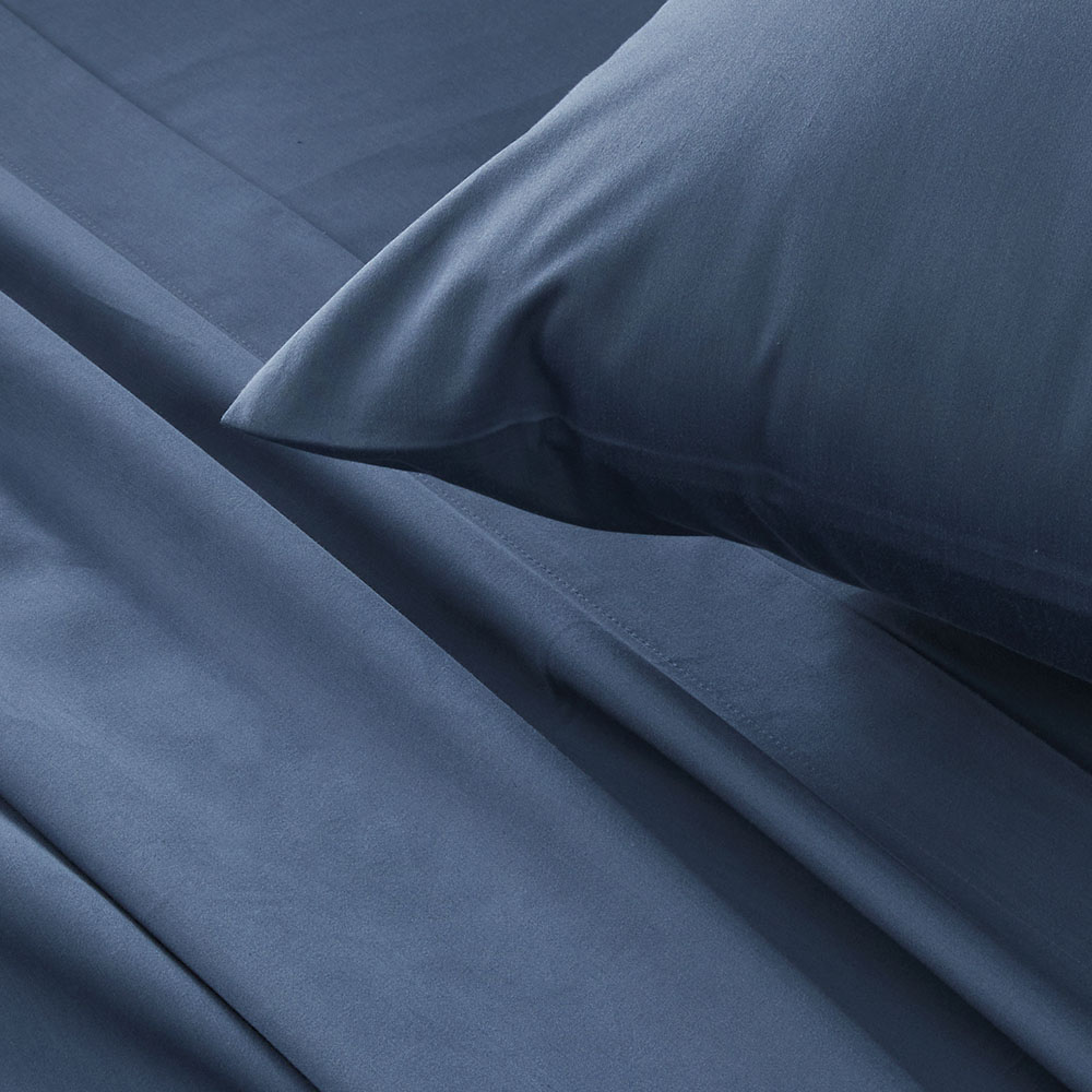 600TC Bamboo Cotton Blue Slate Sheet Set | Adairs