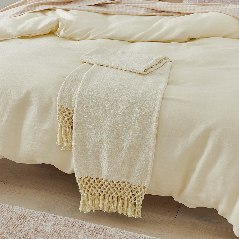 Macrame Lemon Sorbet Knot Marle Throw | Adairs