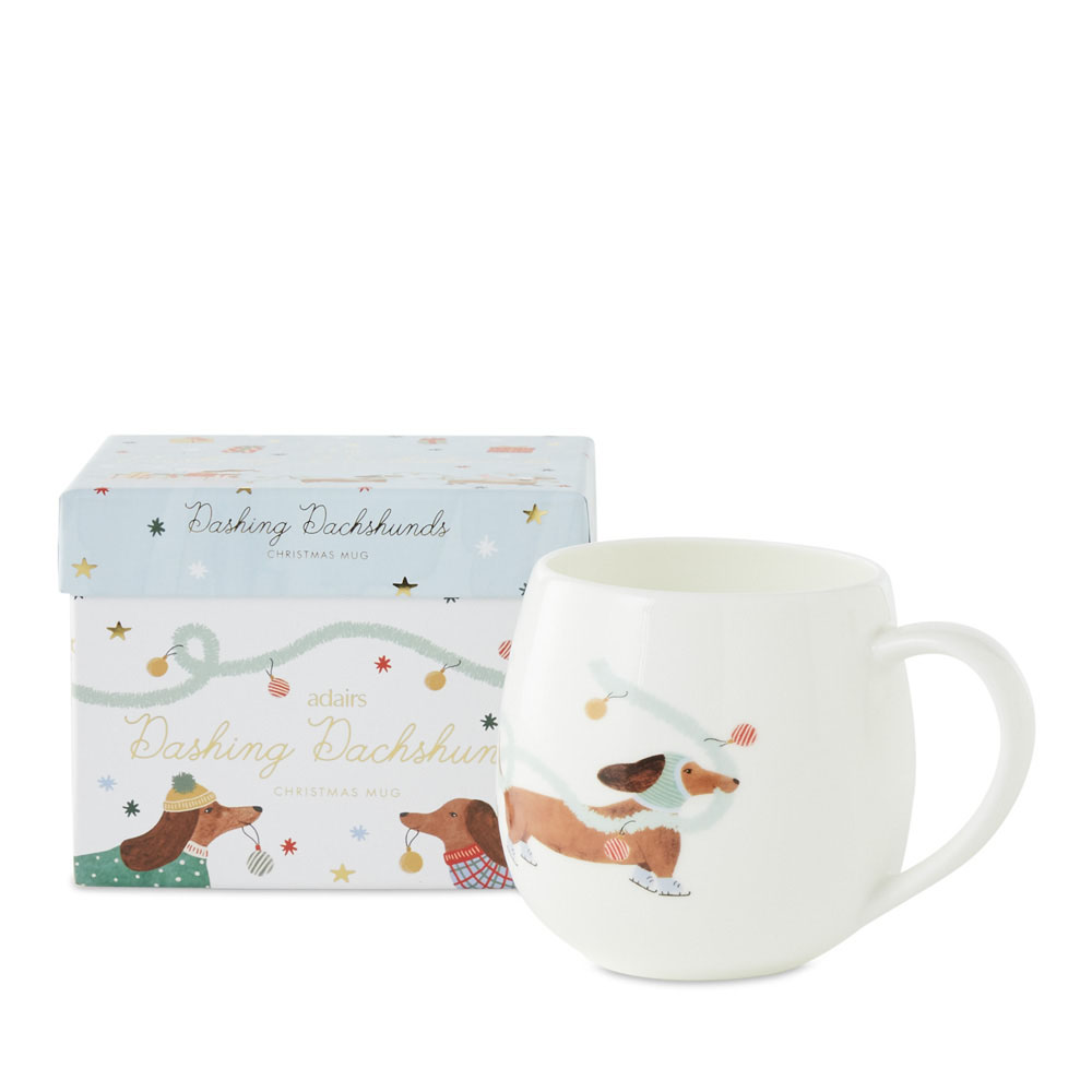 Dashing Dachshunds Multi Christmas Hug Mug | Adairs