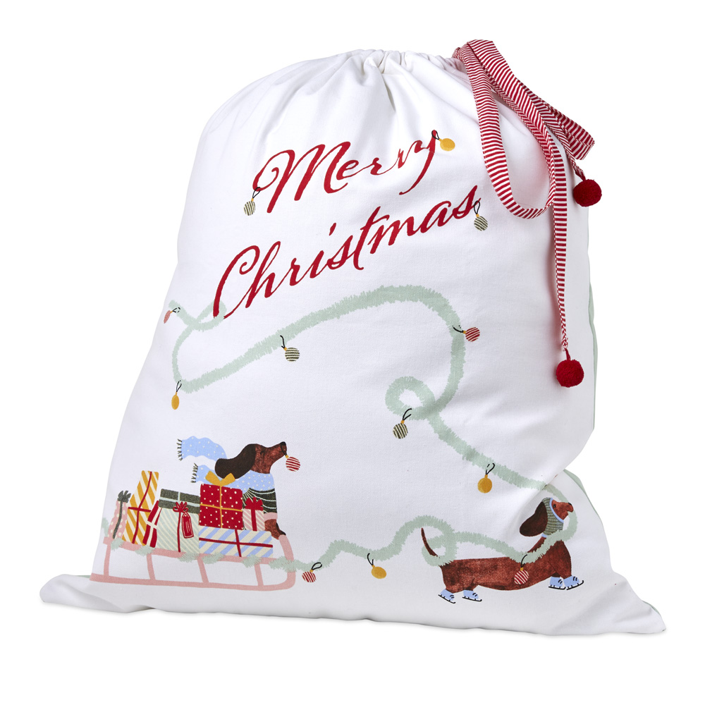 Festive Dashing Dachshunds Santa Sack | Adairs