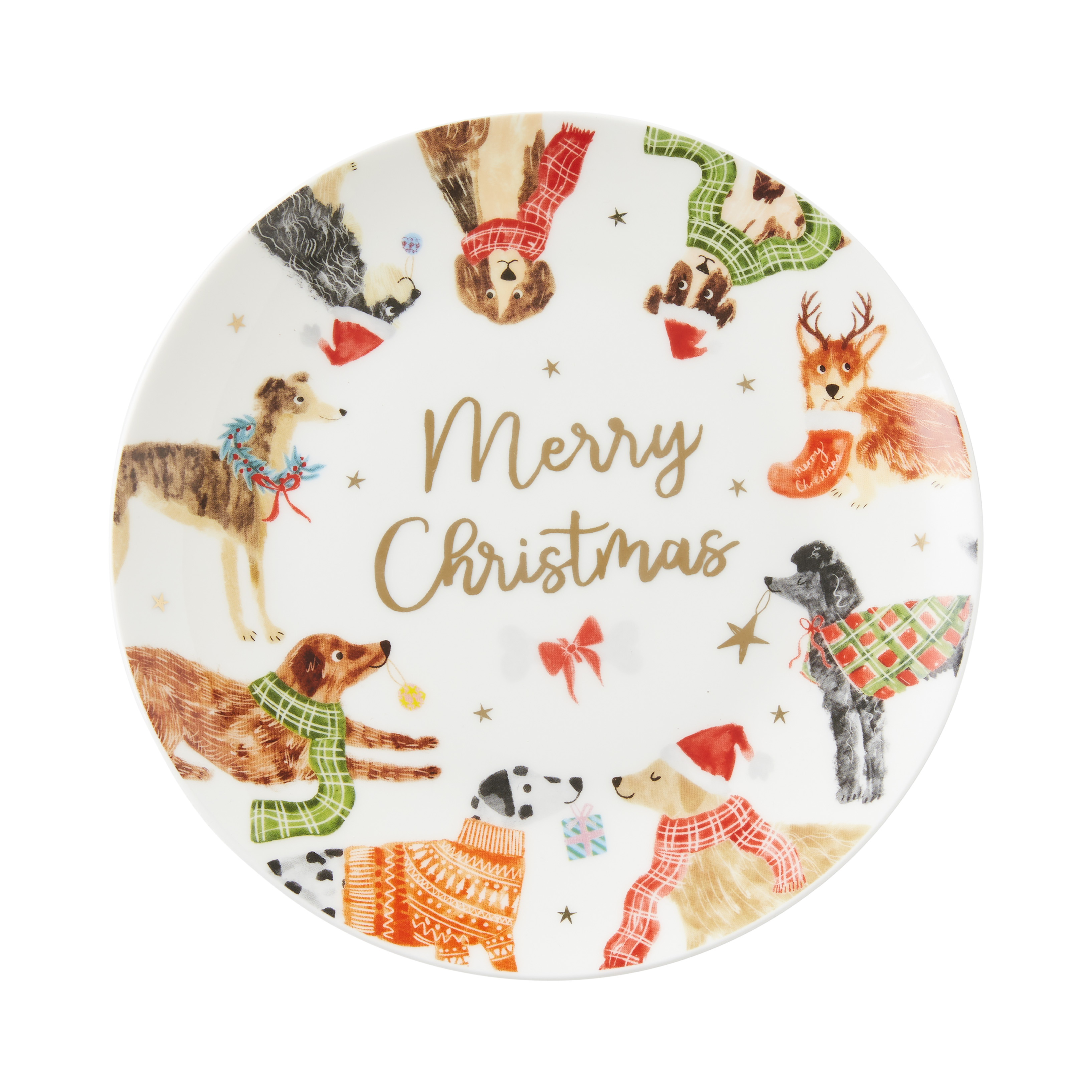 Christmas Multi Festive Dogs Plate | Adairs