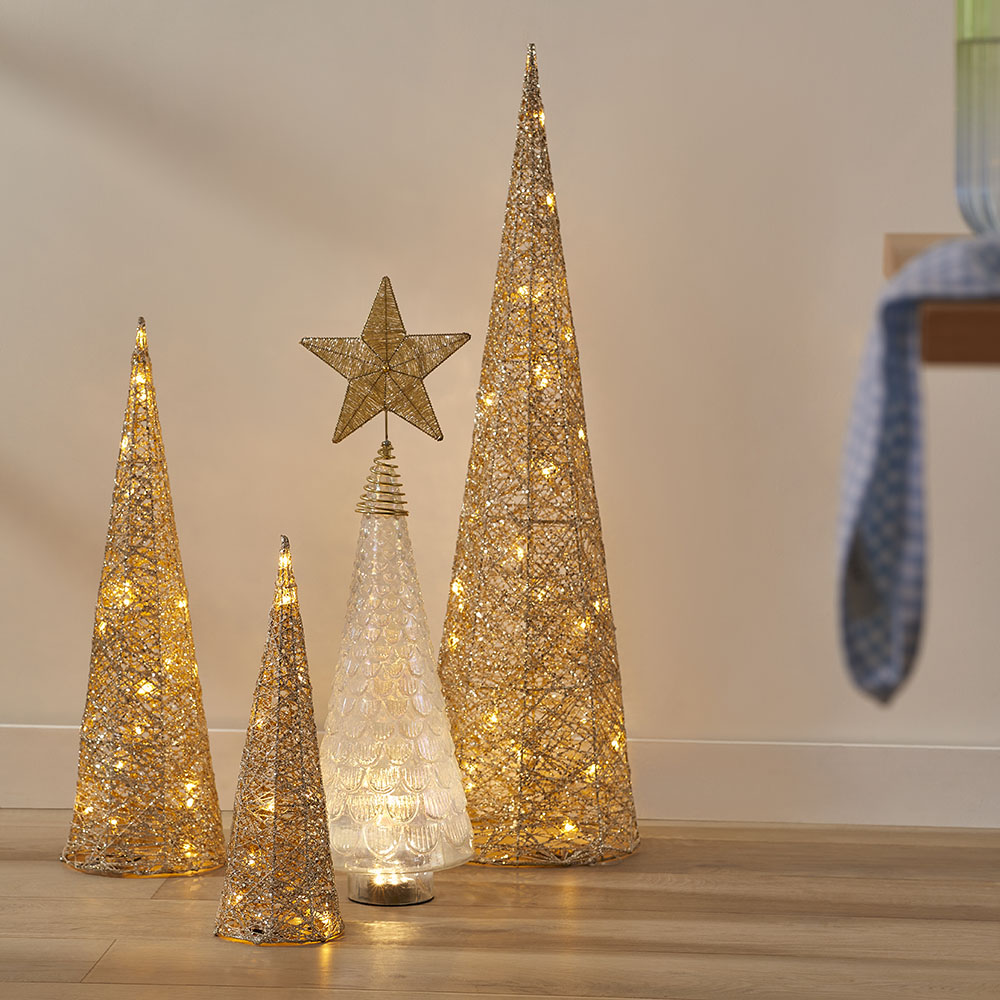 Beaded Gold Luxe Star Tree Topper | Adairs
