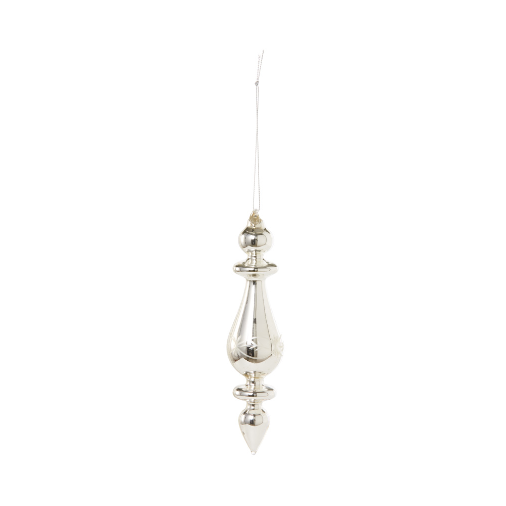 Icicle Drop Silver Luxe Ornament | Adairs