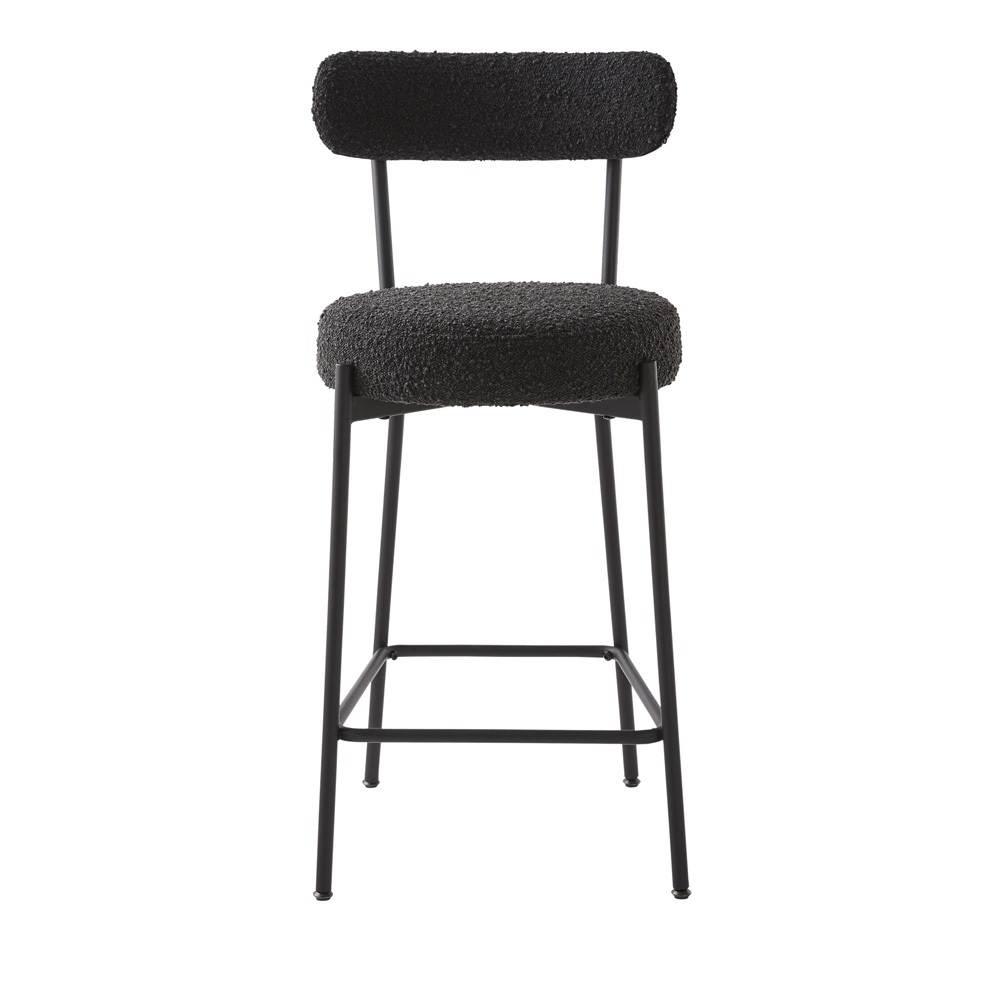 Remi Black Boucle Counter Chair | Adairs
