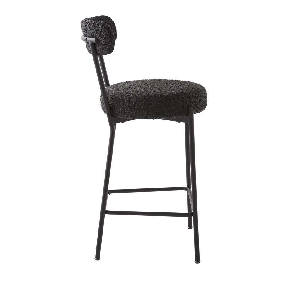 Remi Black Boucle Counter Chair | Adairs