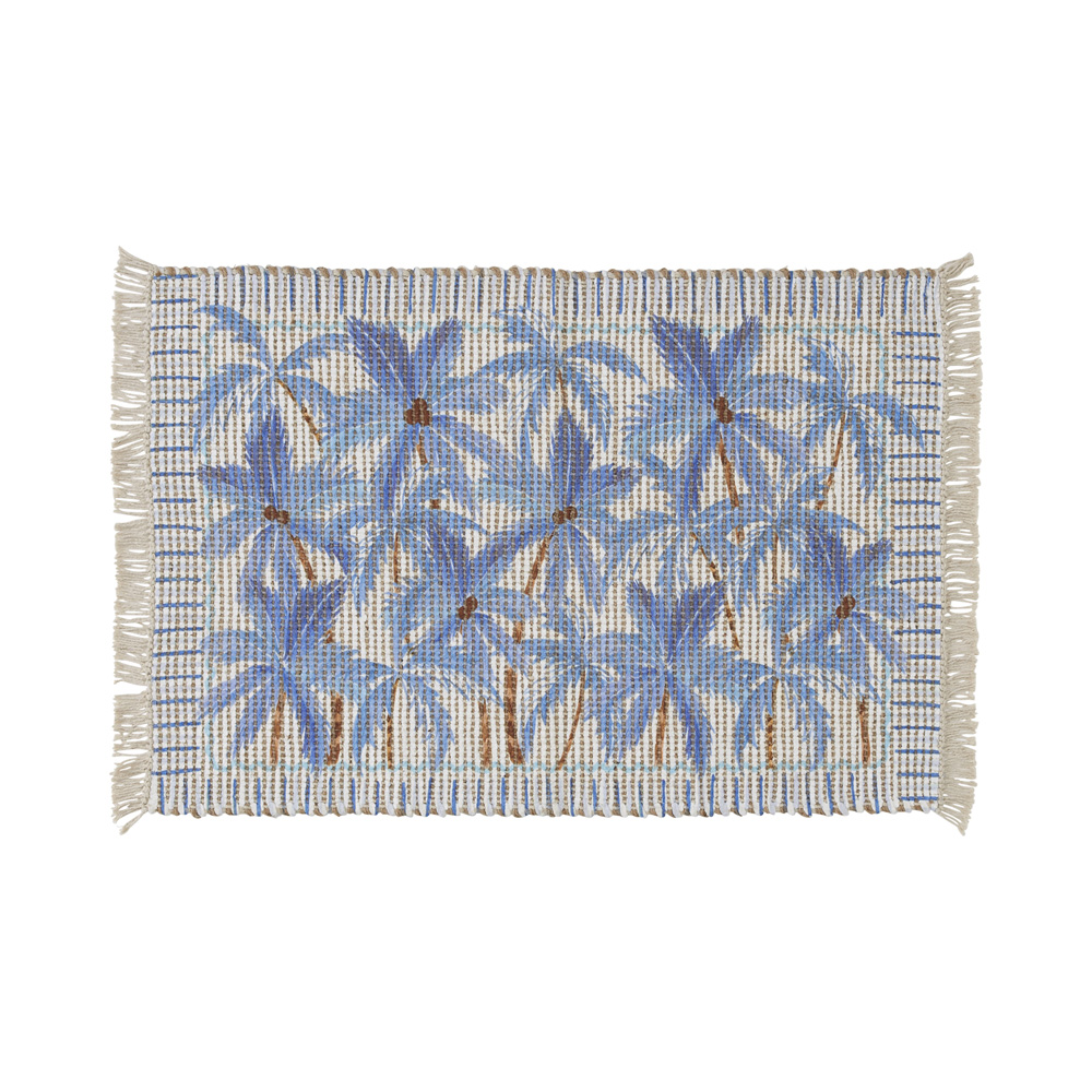 Monte Blue Palms Indoor Mat | Adairs