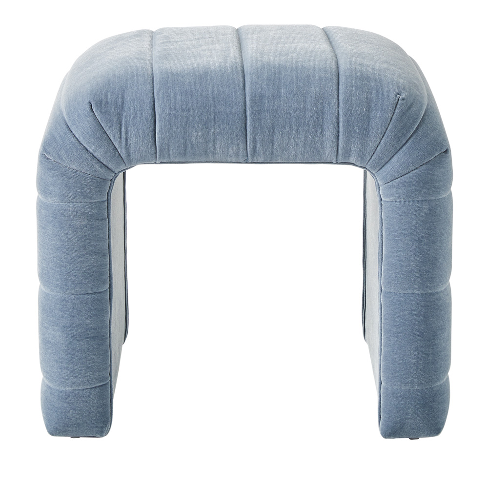 Carson Soft Blue Ottoman | Adairs