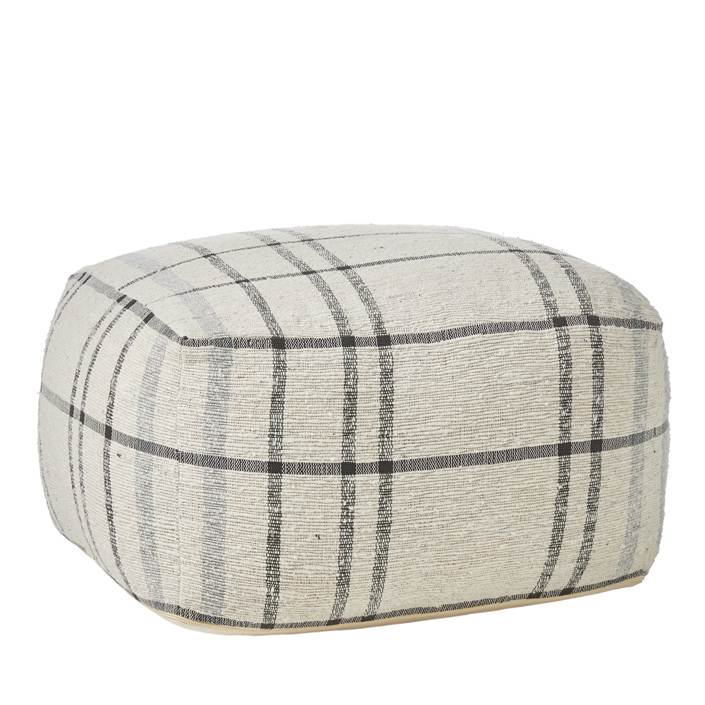 Micah Blue Pouf | Adairs