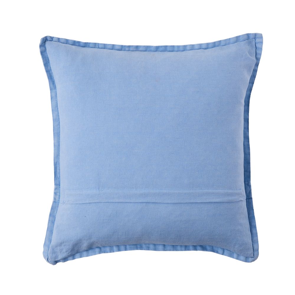 Belgian Pacific Blue Vintage Washed Linen Cushion | Adairs