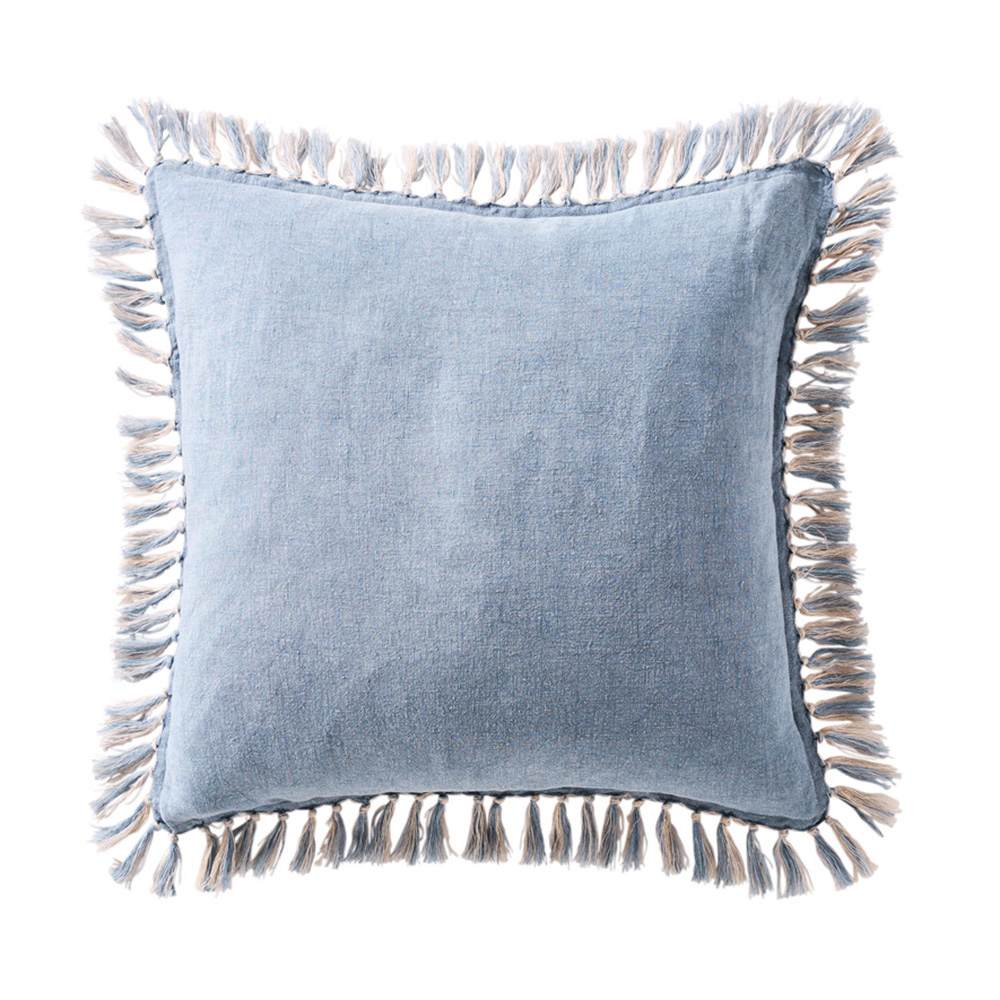 Genoa Denim Vintage Washed Linen Cushion | Adairs