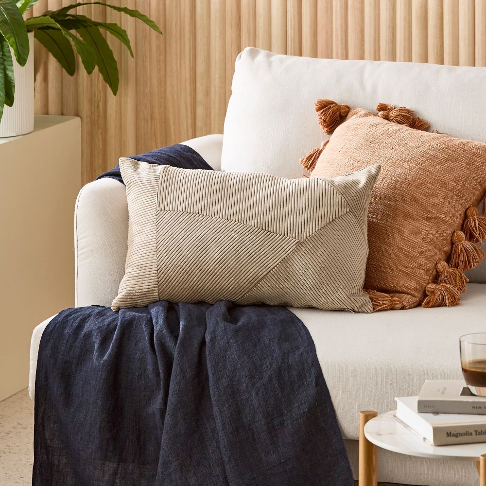 Everette Stone Cord Cushion | Adairs