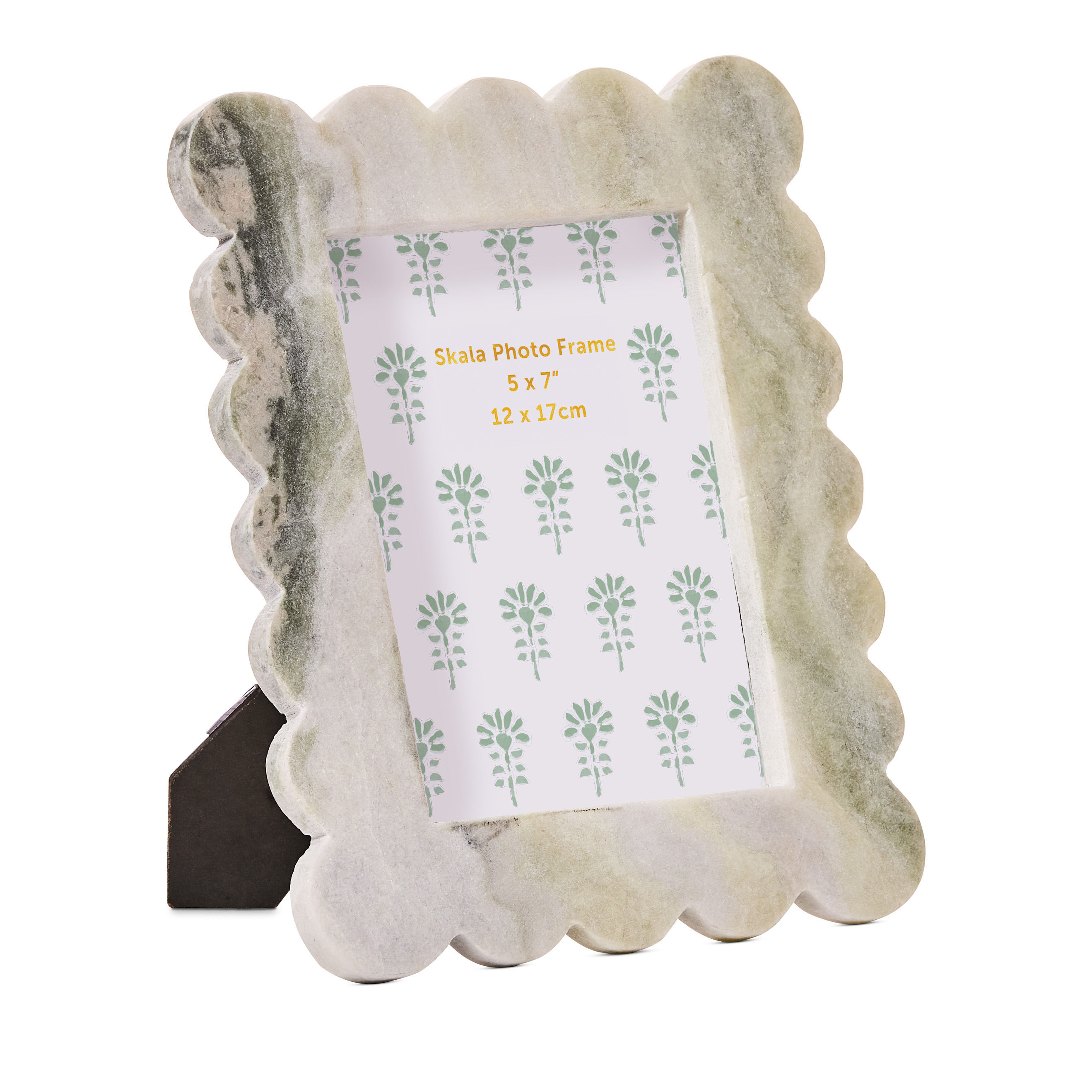 Skala Green Scalloped Marble Frame | Adairs