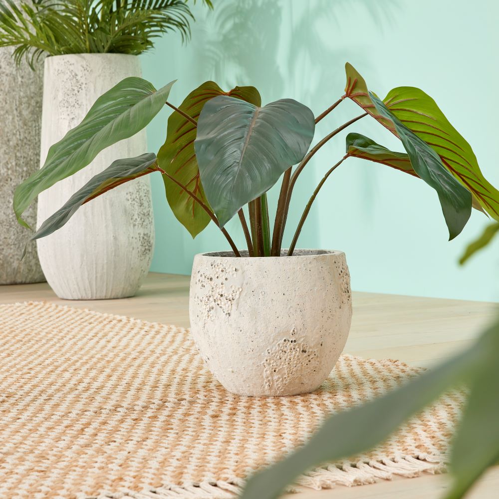 Odyssey Small Rustic White Pot | Adairs