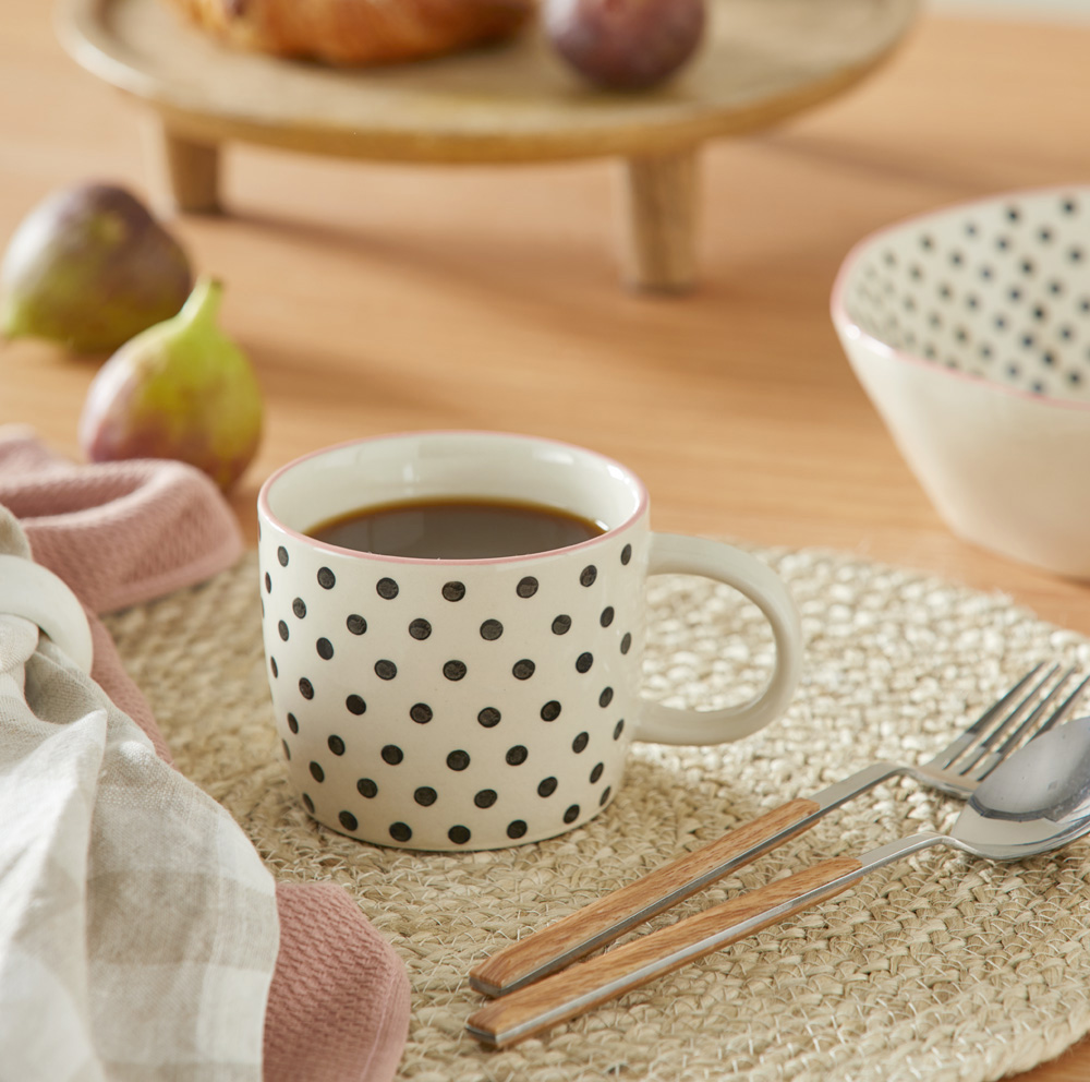 Lola Handpainted Black Spot Mug | Adairs