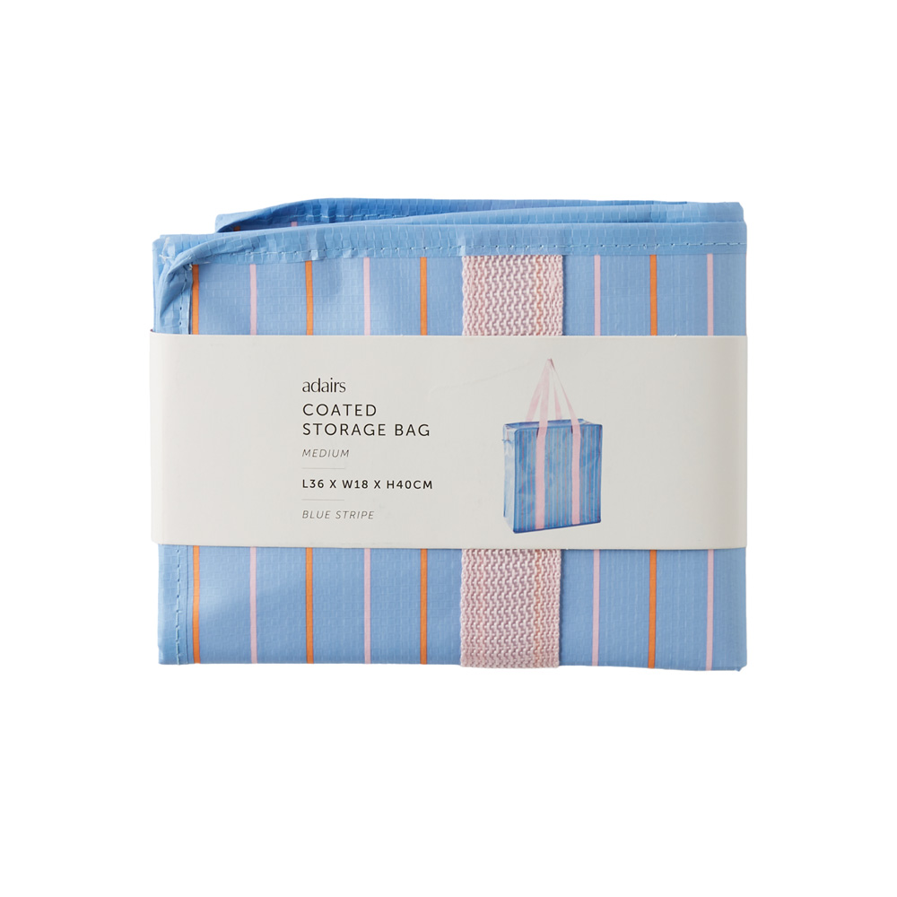 Blue Stripe Medium Coated Storage Bag | Adairs