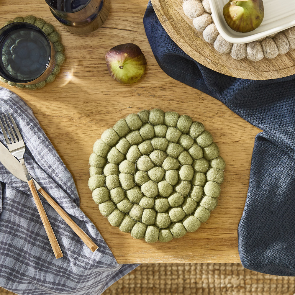 New Zealand Green Wool Trivet | Adairs