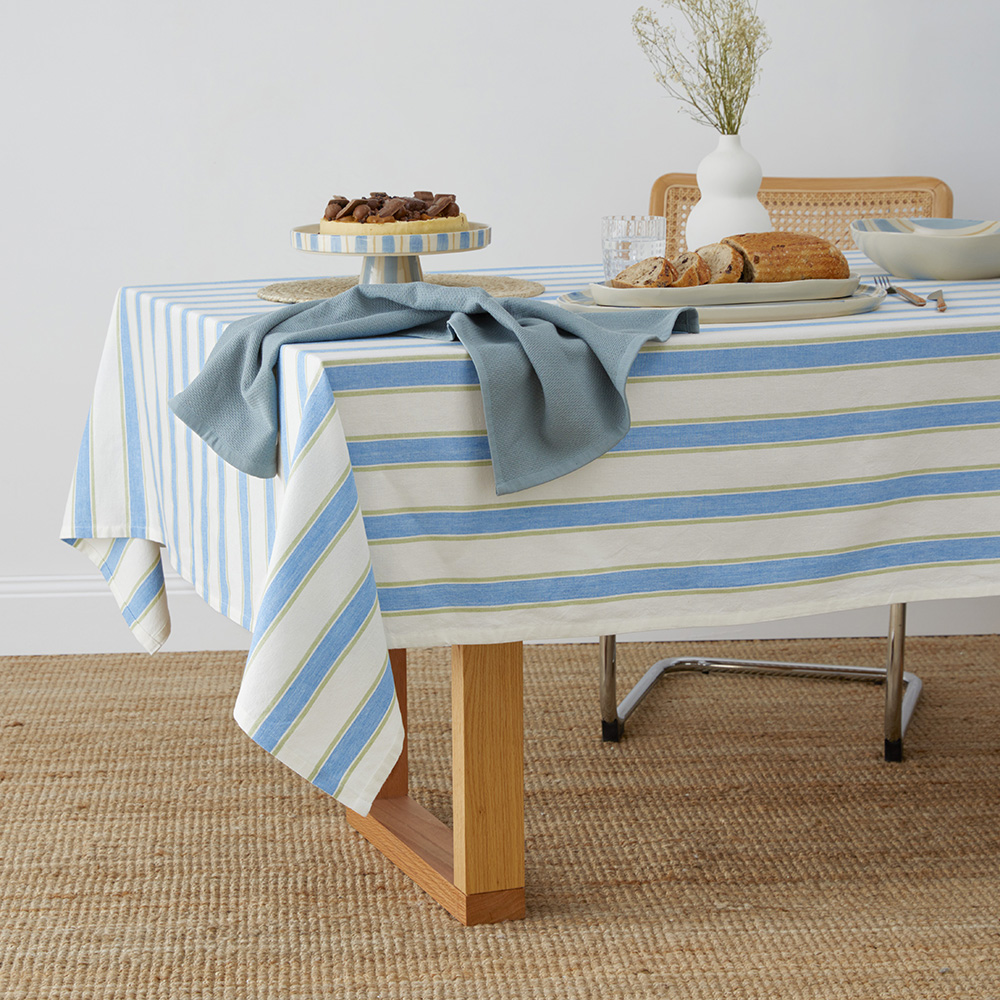 Mallorca Blue & Green Stripe Table Linen | Adairs