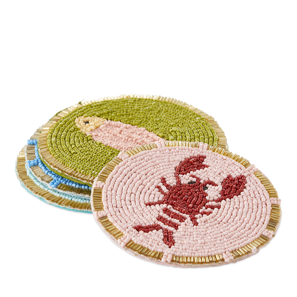 Fiesta Sea Life Beaded Coasters Pack of 4 | Adairs