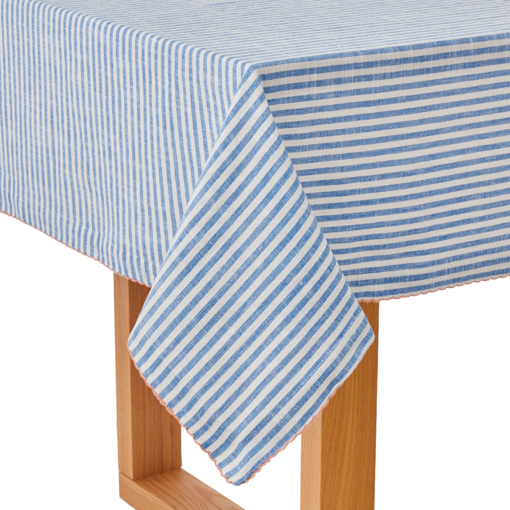 Seville Blue Stripe Tablecloth | Adairs