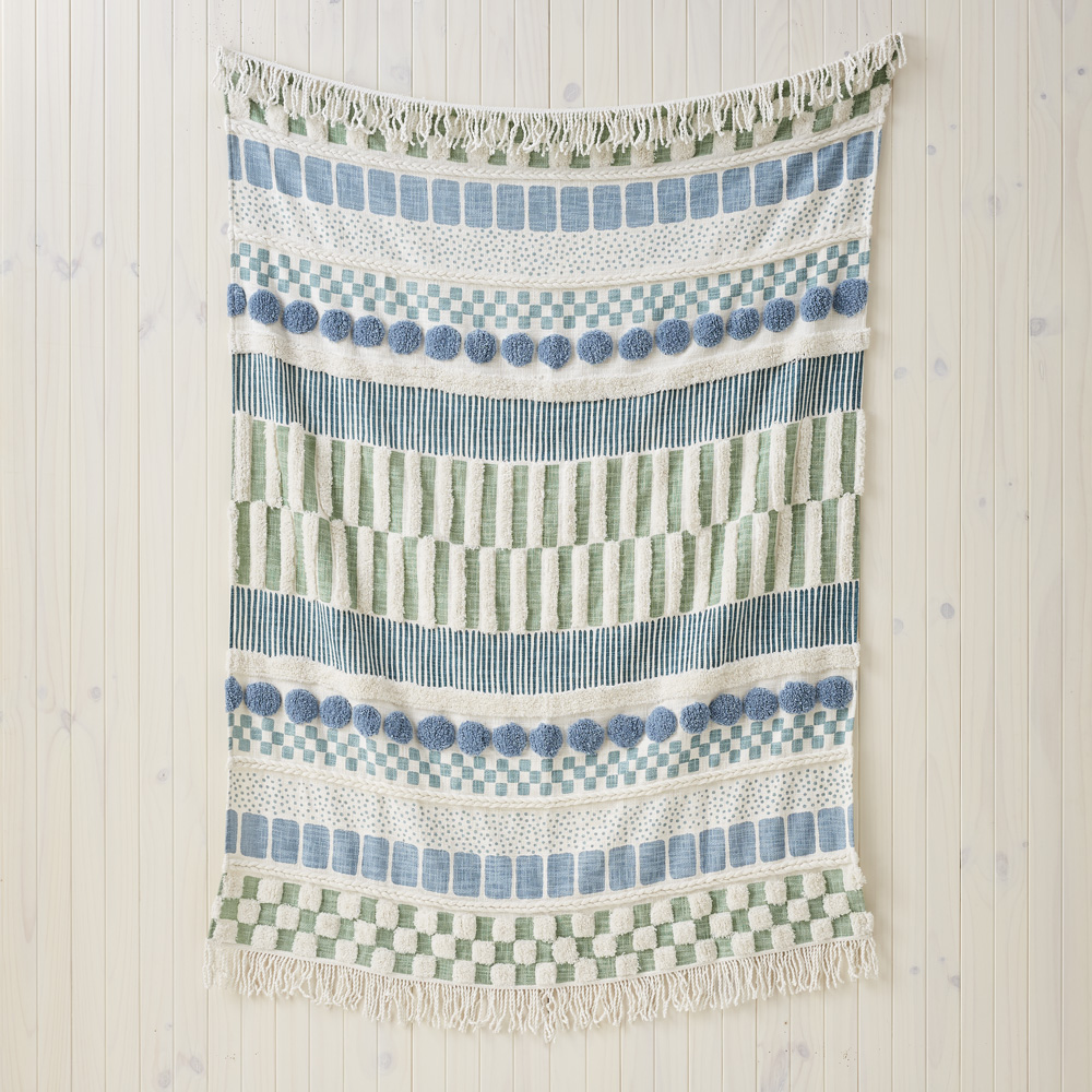 Paloma Green & Blue Tufted Throw | Adairs