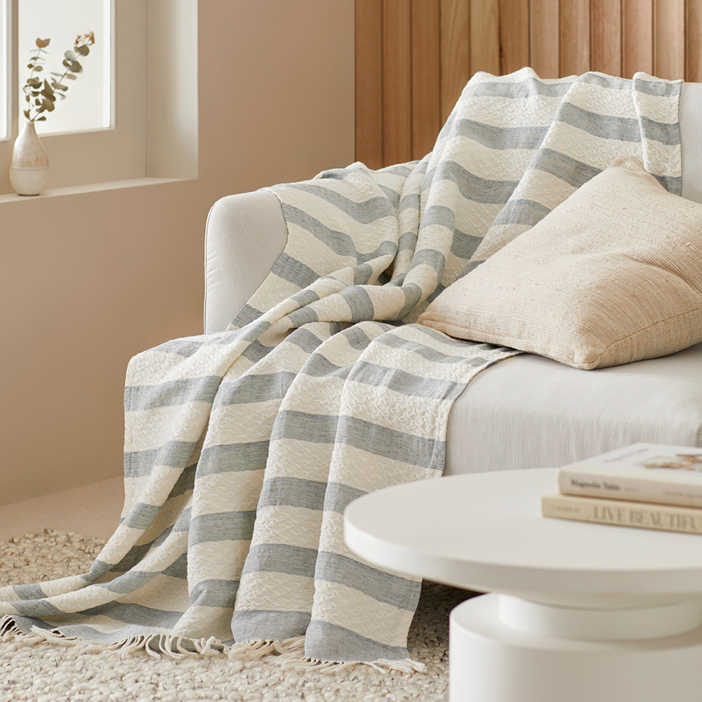 European Collection Blue Lerner Throw | Adairs