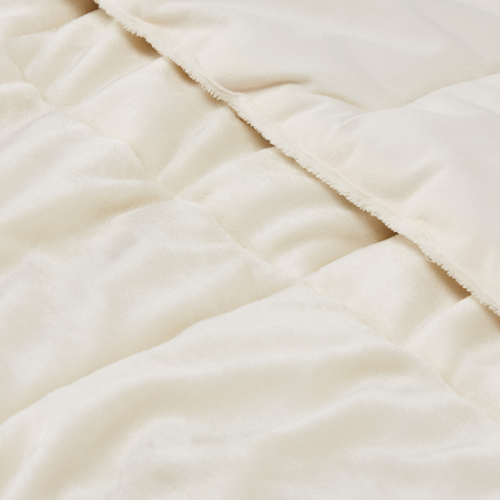 Plush Natural Quilted Blanket | Adairs