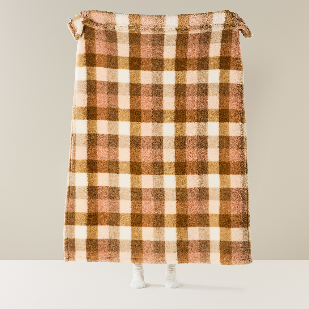 Cloud Earth Check Throw | Throws & Blankets | Adairs