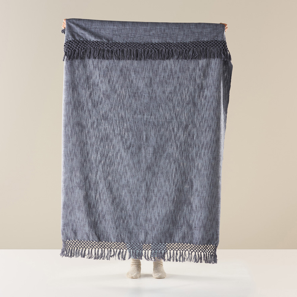 Macrame Knot Stormy Blues Throw | Adairs