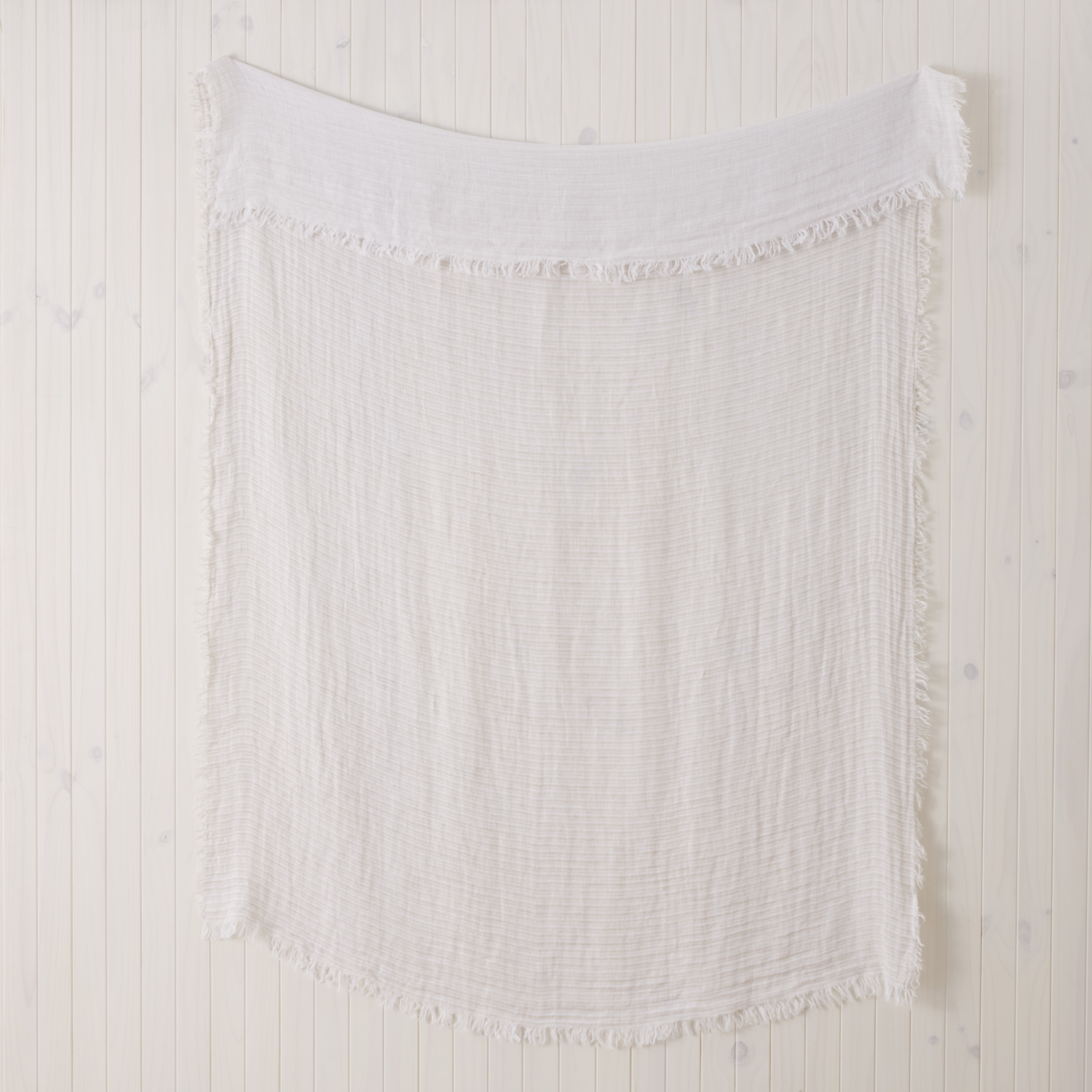 Suri Natural & White Stripe Linen Throw | Adairs