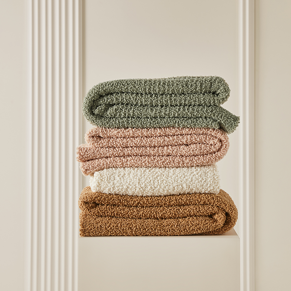 Manhattan Natural Boucle Throw | Adairs