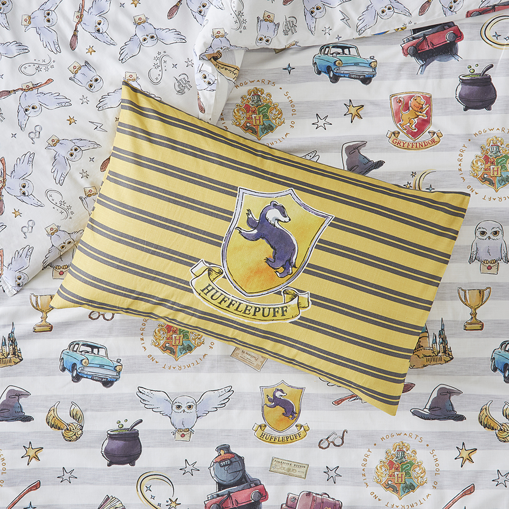 Warner Bros Harry Potter Yellow Hufflepuff Pillowcase | Adairs