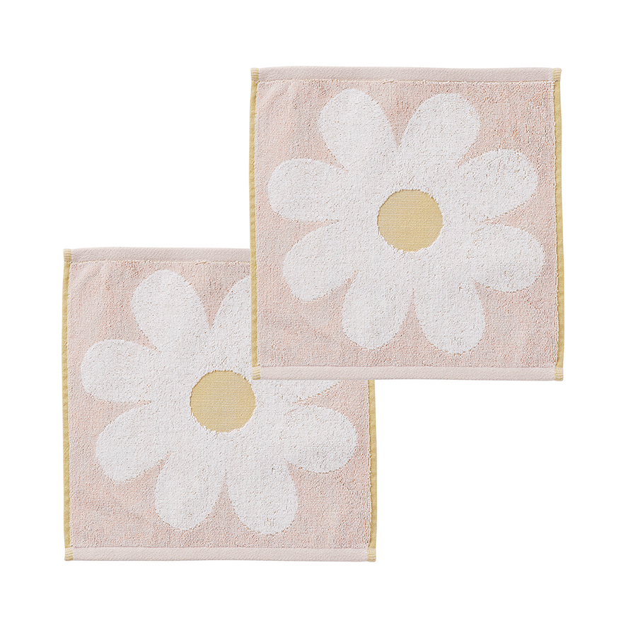 Adairs Kids - Daisy Floral Pink Face Washers Pack of 2 | Adairs