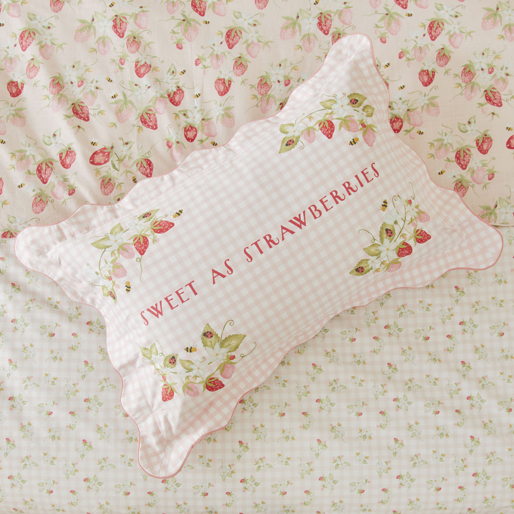 Adairs Kids - Heirloom Sweet As Strawberries Light Pink Pillowcase | Adairs