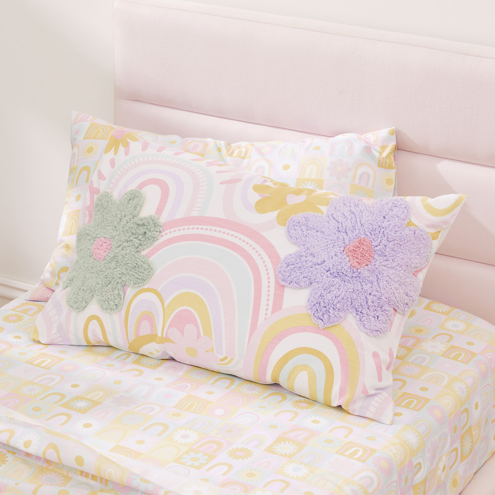 Adairs Kids - Sunshine & Rainbows Fresh Pastels Quilt Cover Set | Adairs