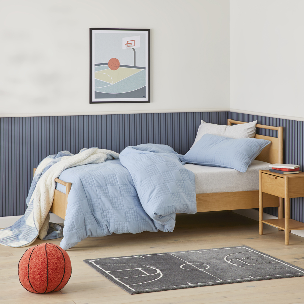 Adairs Kids - Murphy Powder Blue Quilted Quilt Cover Set | Adairs