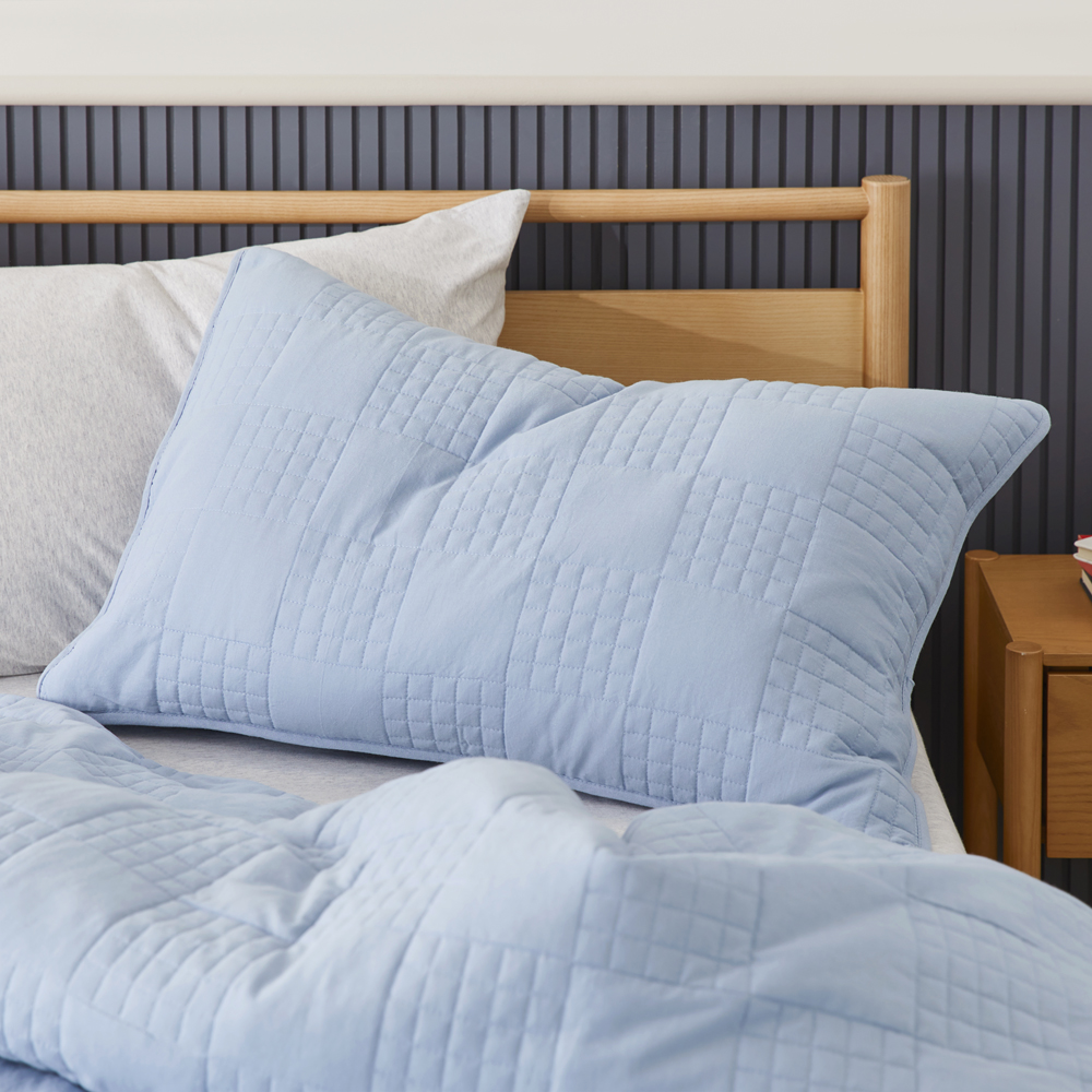 Adairs Kids - Murphy Powder Blue Quilted Quilt Cover Set | Adairs