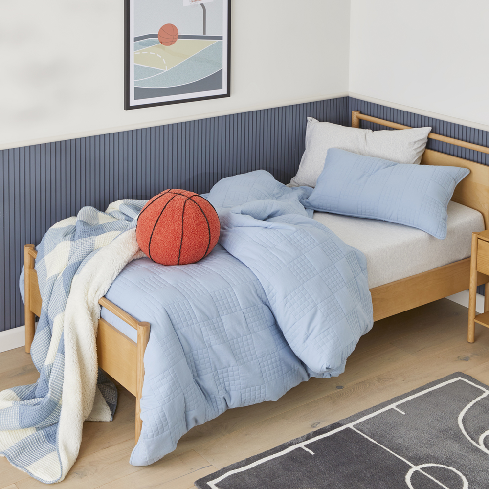 Adairs Kids - Murphy Powder Blue Quilted Quilt Cover Set | Adairs