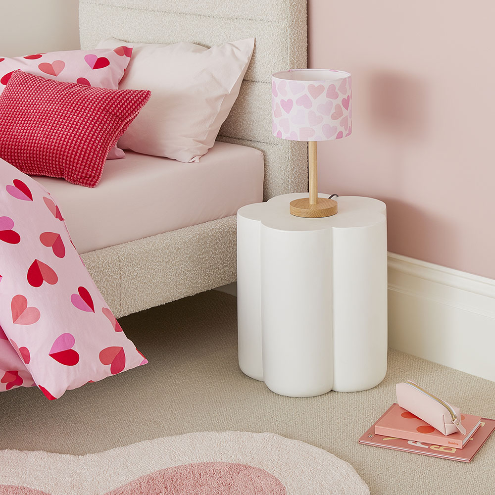 Pink and white side table store