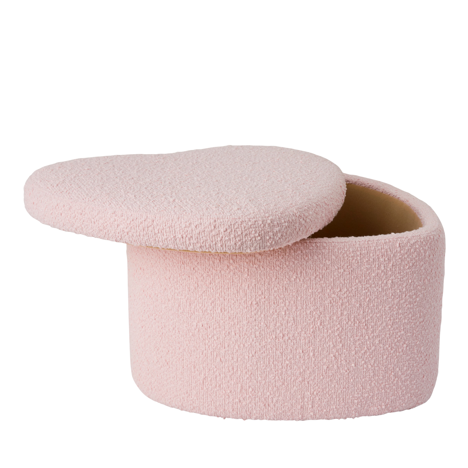 Adairs Kids - Boucle Pink Heart Storage Ottoman | Adairs