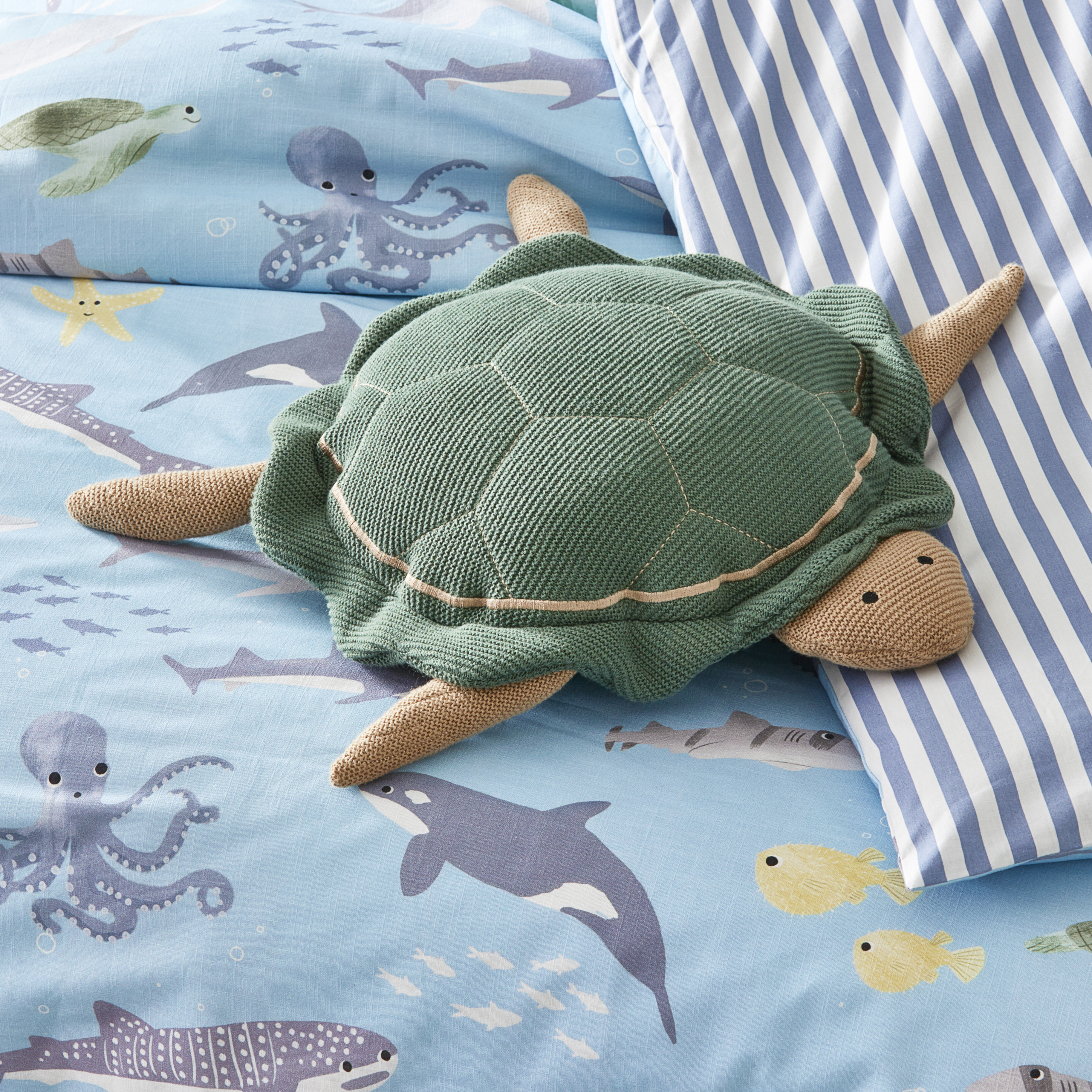 Adairs Kids - Green Sea Turtle Knitted Toy | Adairs