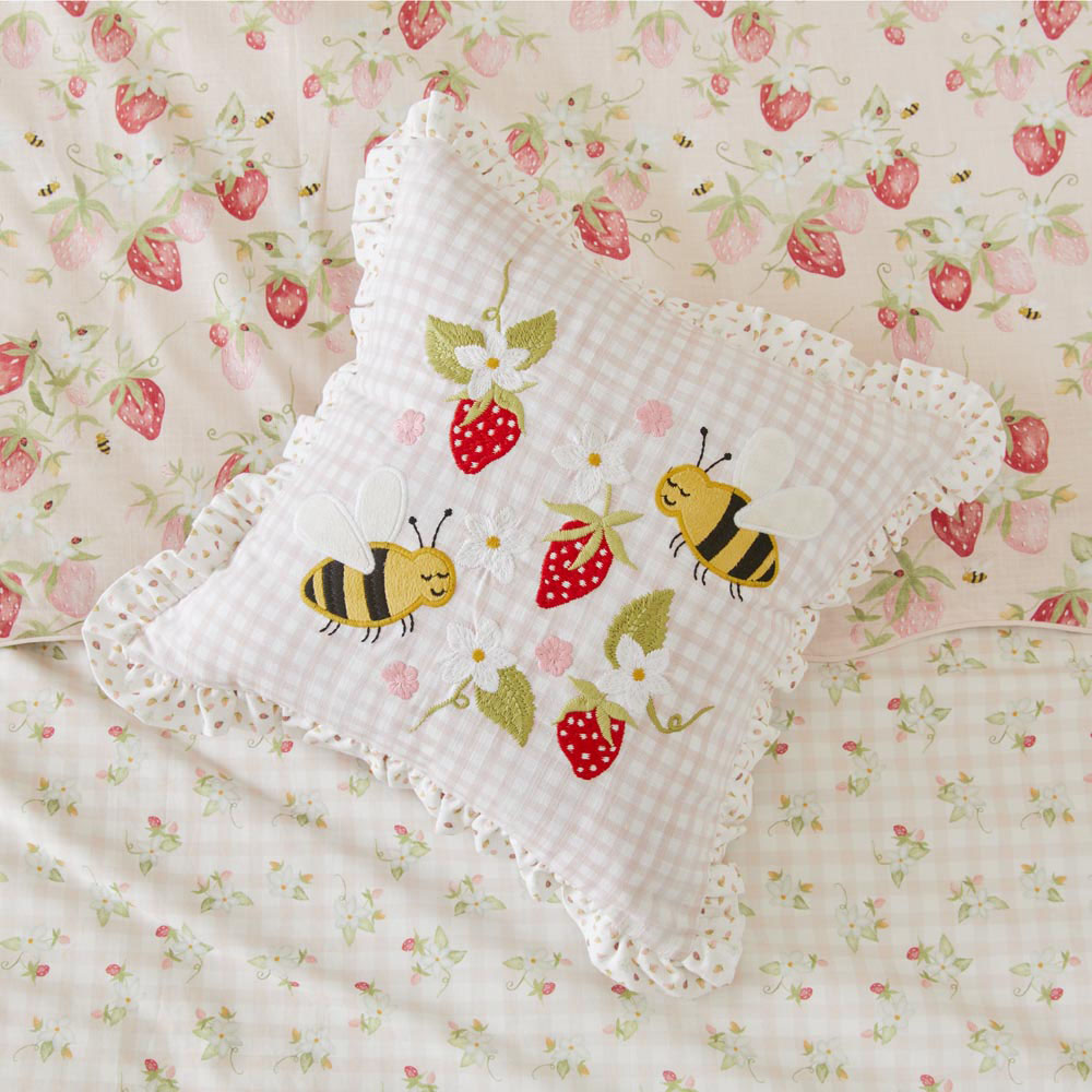 Adairs Kids - Classic Heirloom Strawberry Buzz Cushion | Adairs